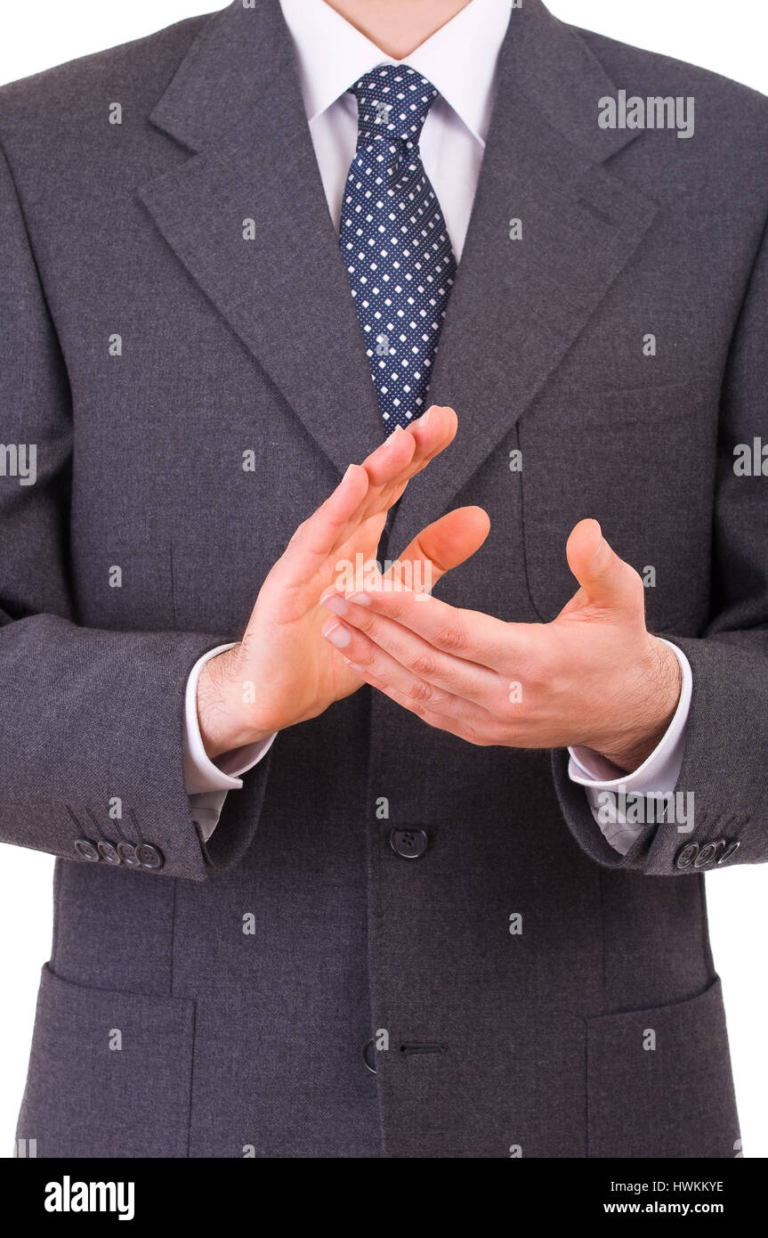 Businessman clapping his hands Stock Photo - Alamy