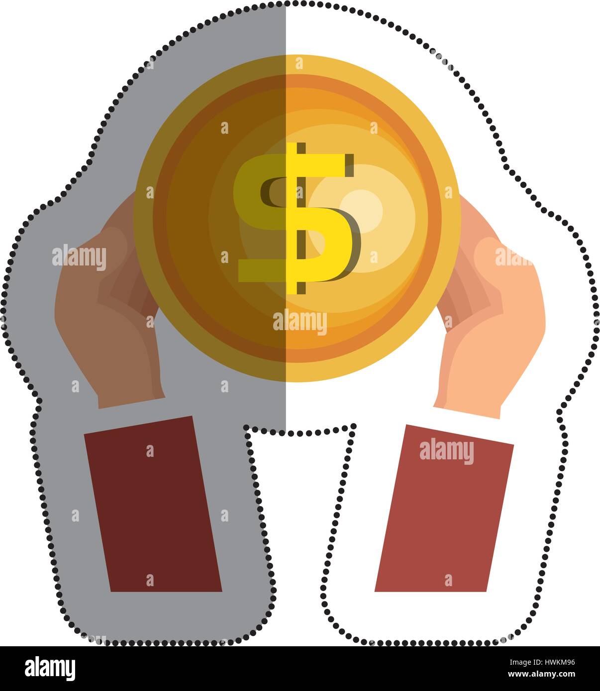 hand human with coins money isolated icon vector illustration design ...