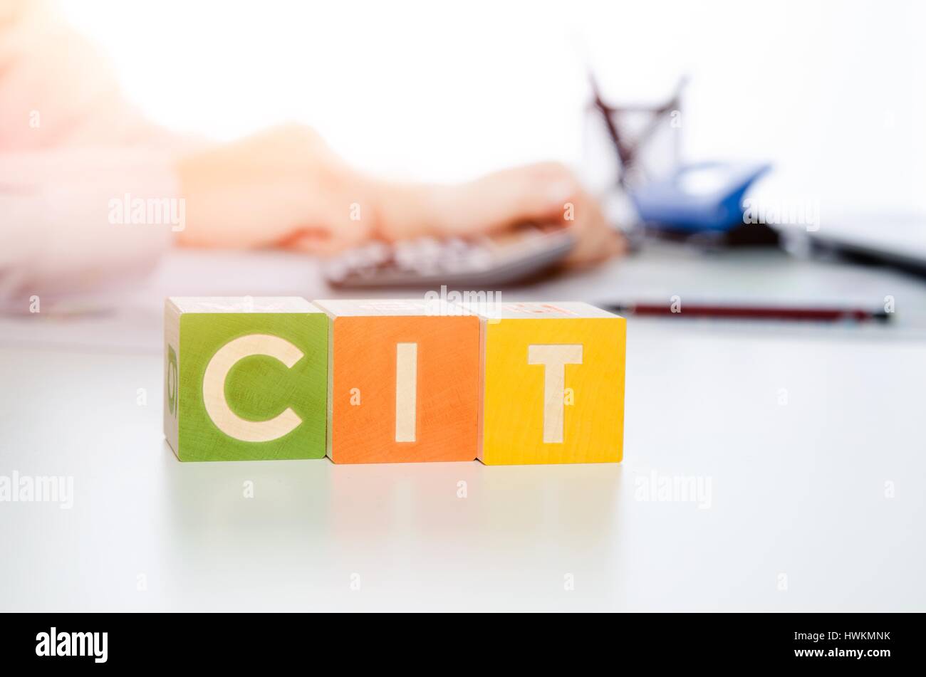 CIT word with colorful blocks. polish tax money business finance cost ...