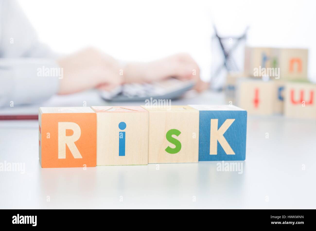 RISK word with colorful blocks. risk business leadership process ...