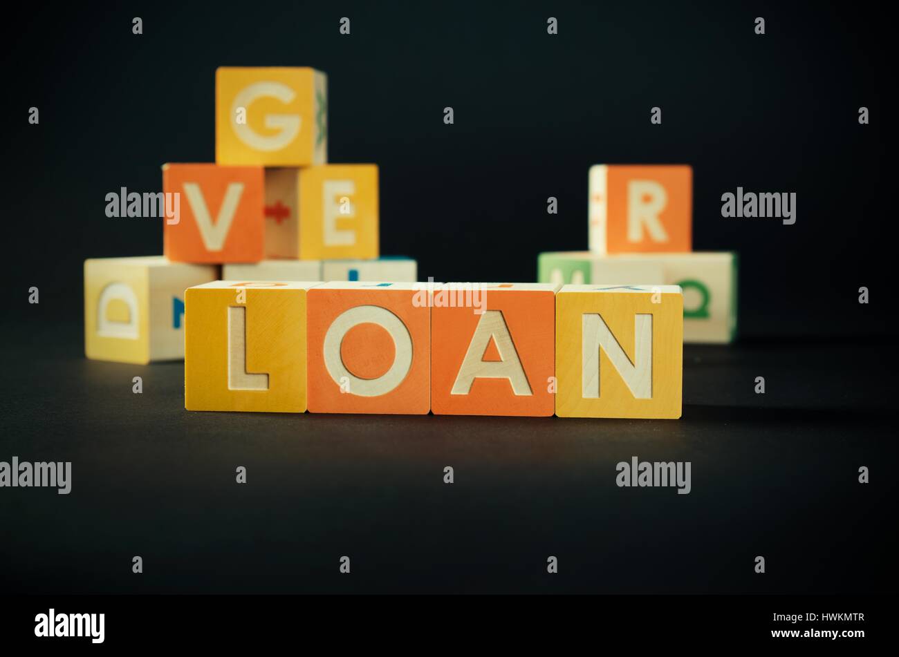 LOAN word with colorful blocks. loan word debt forecasting money ...