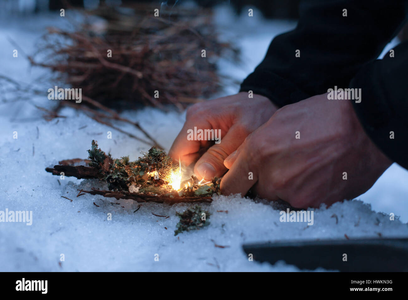 Lighting a fire hi-res stock photography and images - Alamy