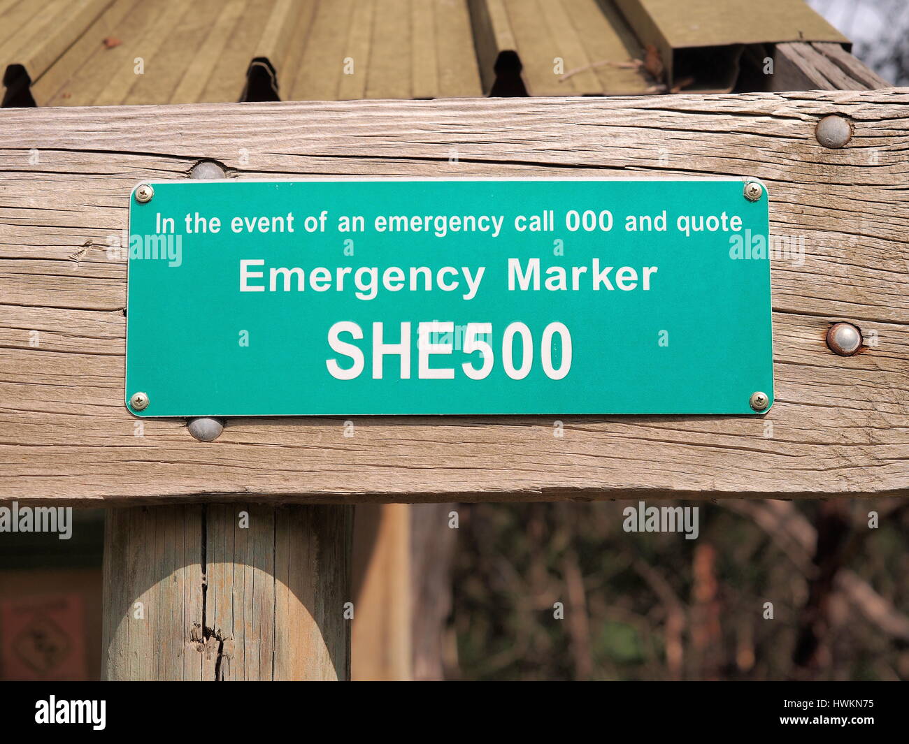 Emergency position marker in a park, Australia 2016 Stock Photo - Alamy