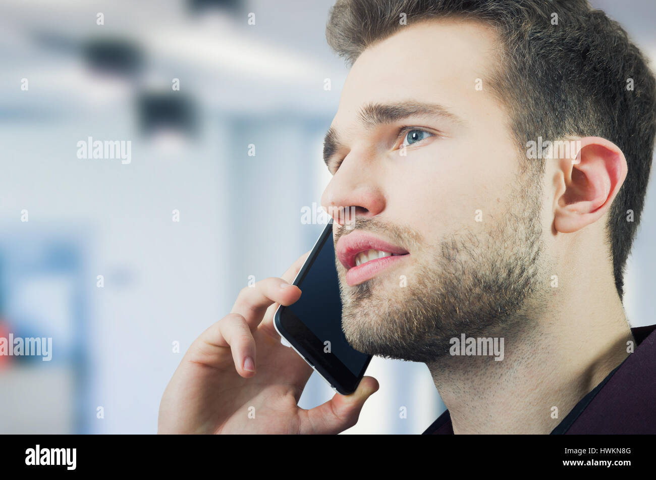 Handsome Man Talking On The Phone Man Talking Call Mobile Calling