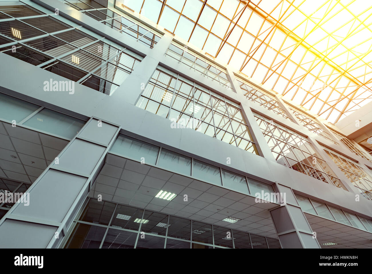 View of the corridor inside the office building Stock Photo - Alamy