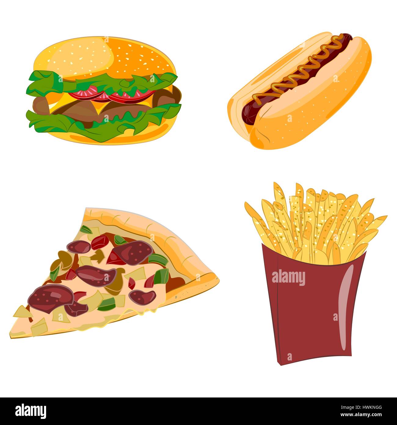 Set of cartoon vector food icons Stock Vector Image & Art - Alamy
