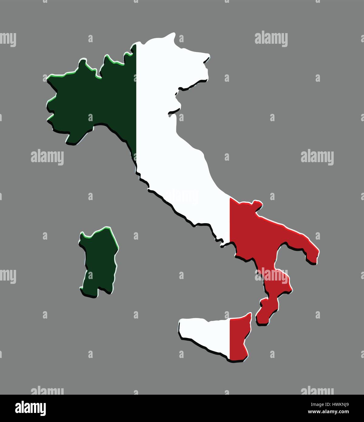 Italy 3d flag Stock Vector Images - Alamy