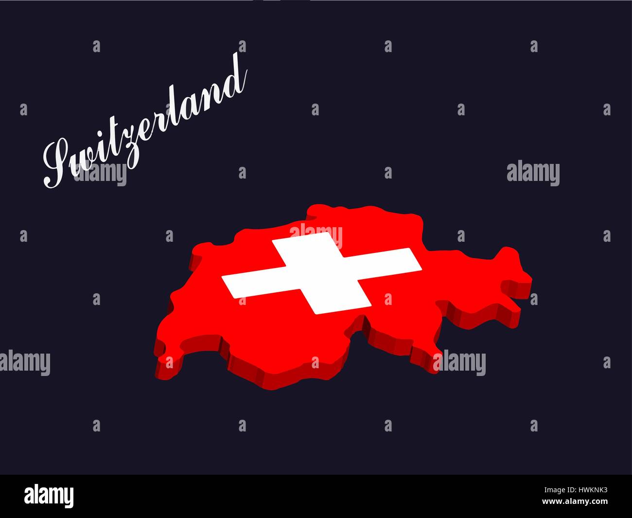 Switzerland 3d map vector with the swiss flag Stock Vector Image & Art ...