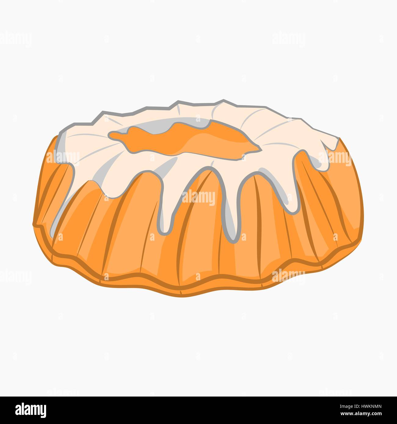 Donut with white frosting Stock Vector Images - Alamy