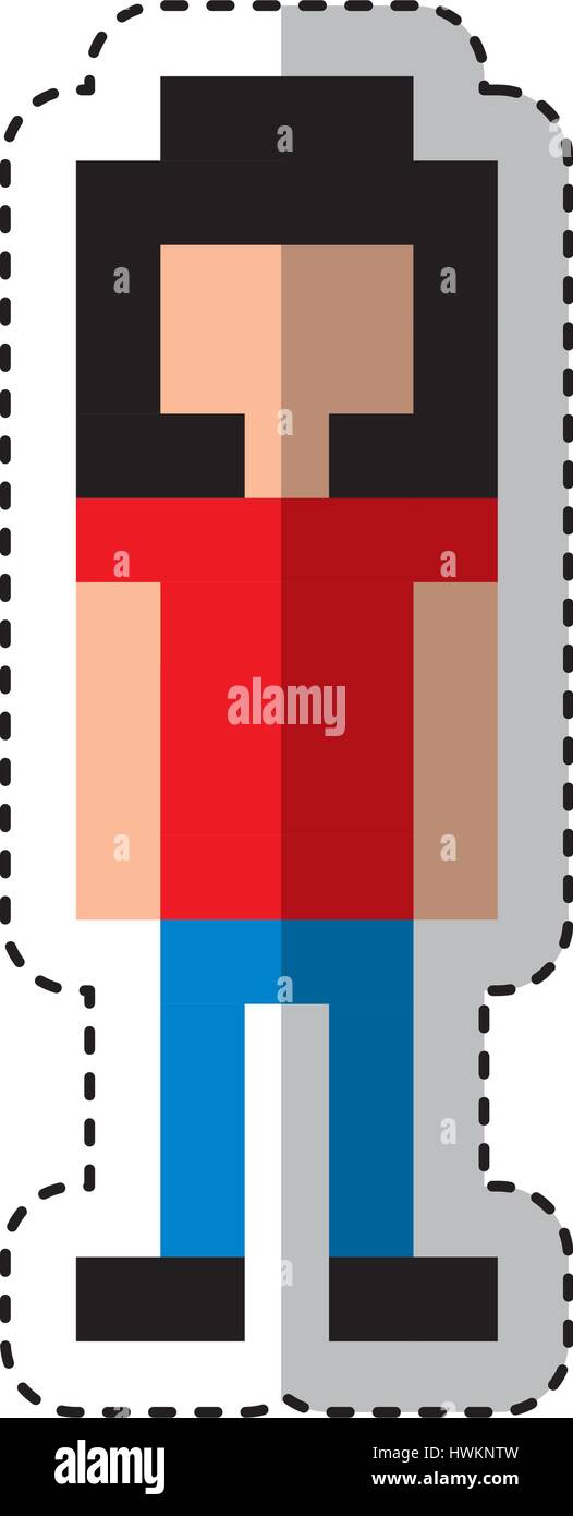 Woman pixel art game character hi-res stock photography and images - Alamy