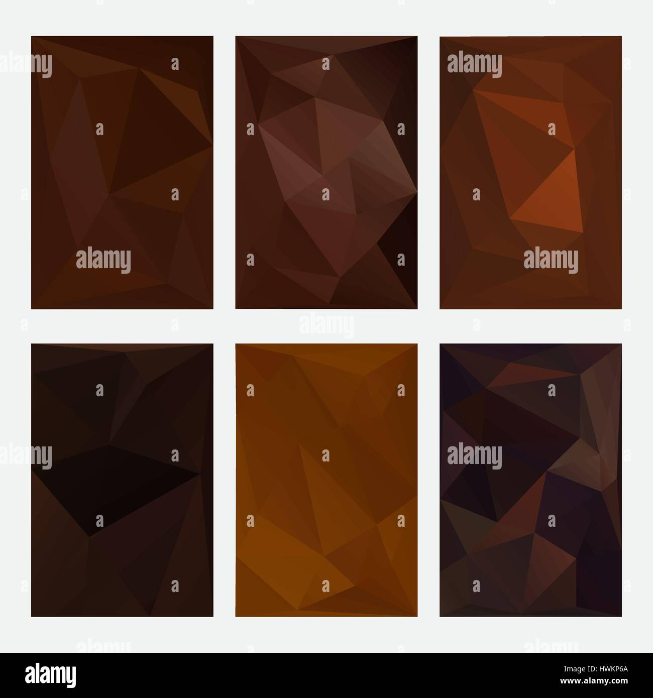 Set of brown wrinkled triangle paper, coffee and shocolade triangle ...