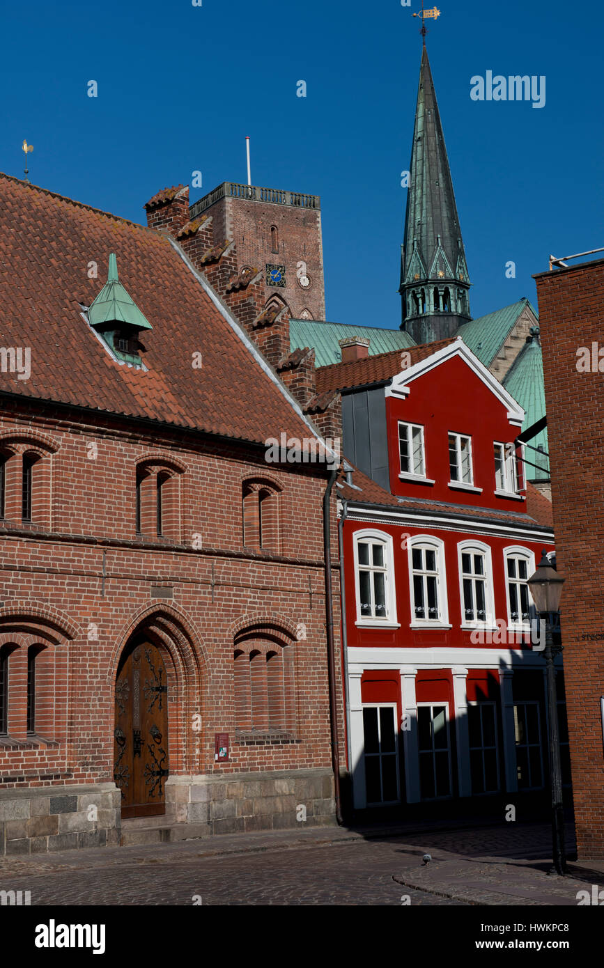 Street of Ribe, medieval town, ancient capital of Denmark Stock Photo ...