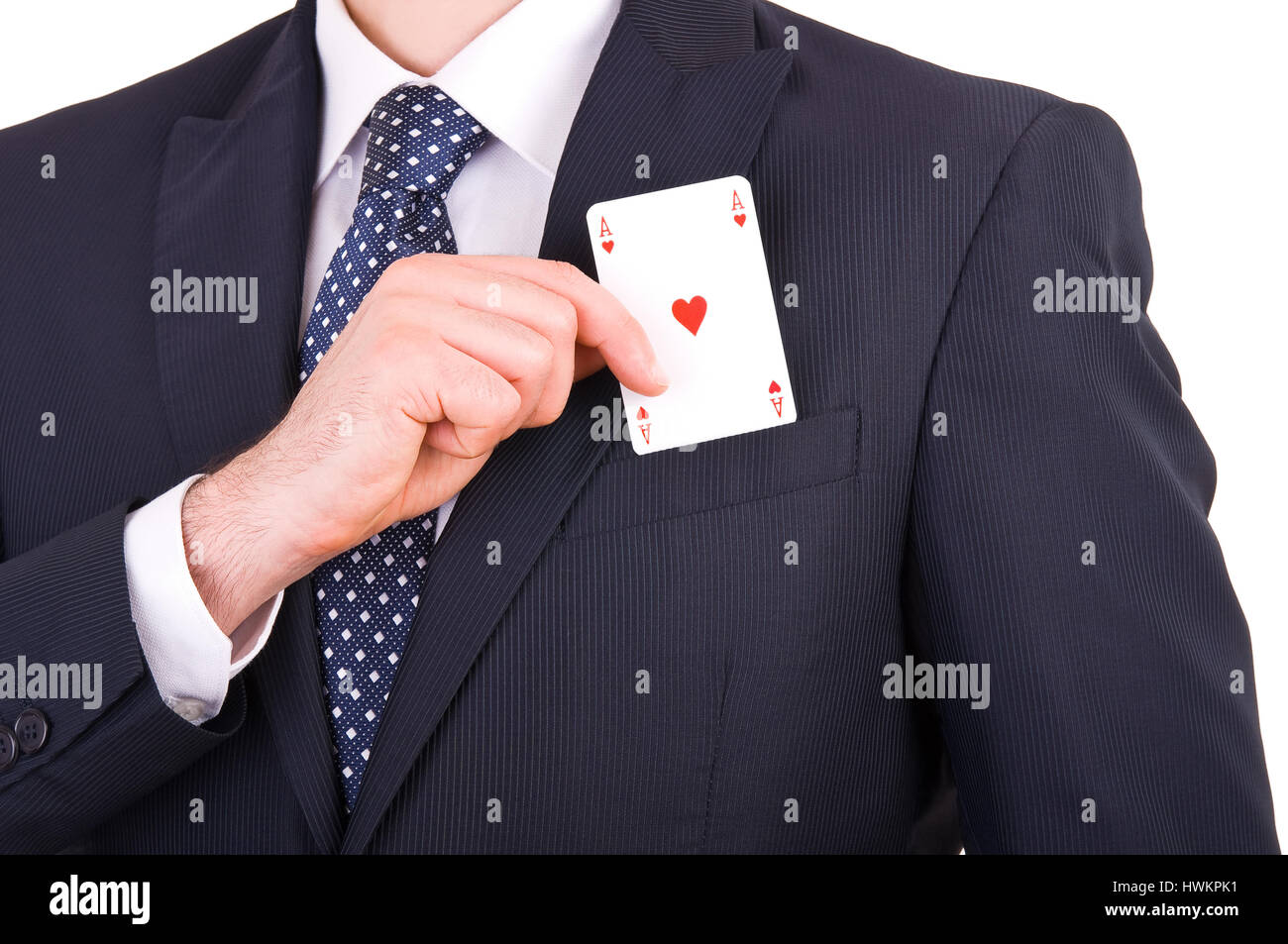 Businessman putting ace card in his pocket Stock Photo - Alamy