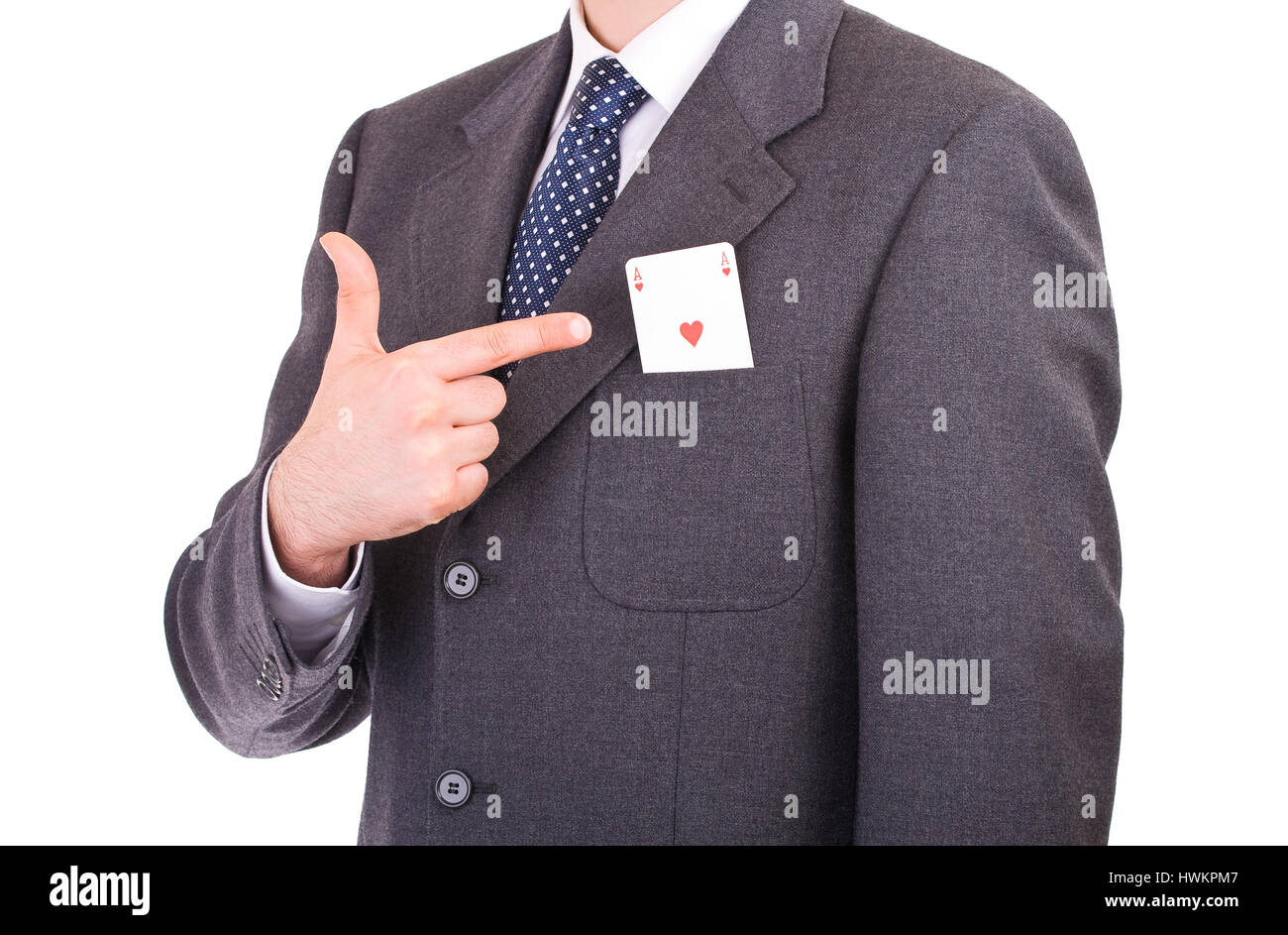 Businessman indicating ace card in his pocket Stock Photo - Alamy