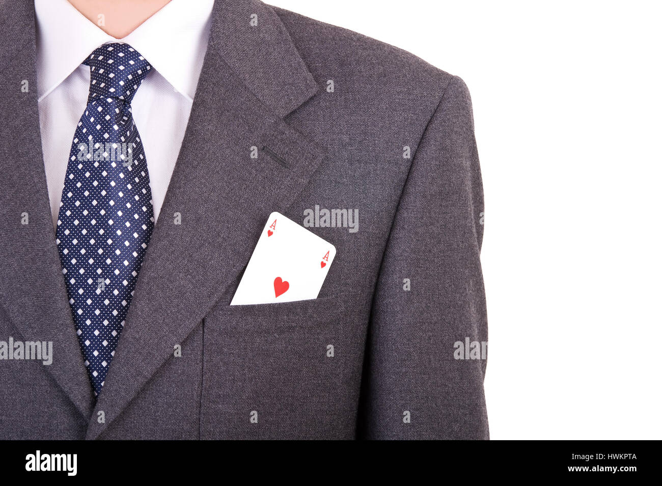 Businessman putting ace card in his pocket Stock Photo - Alamy