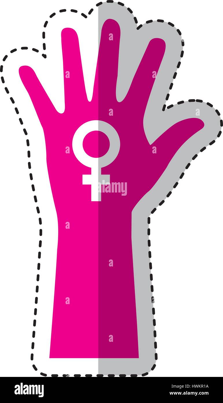 hand human silhouette with female symbol icon Stock Vector Image & Art ...