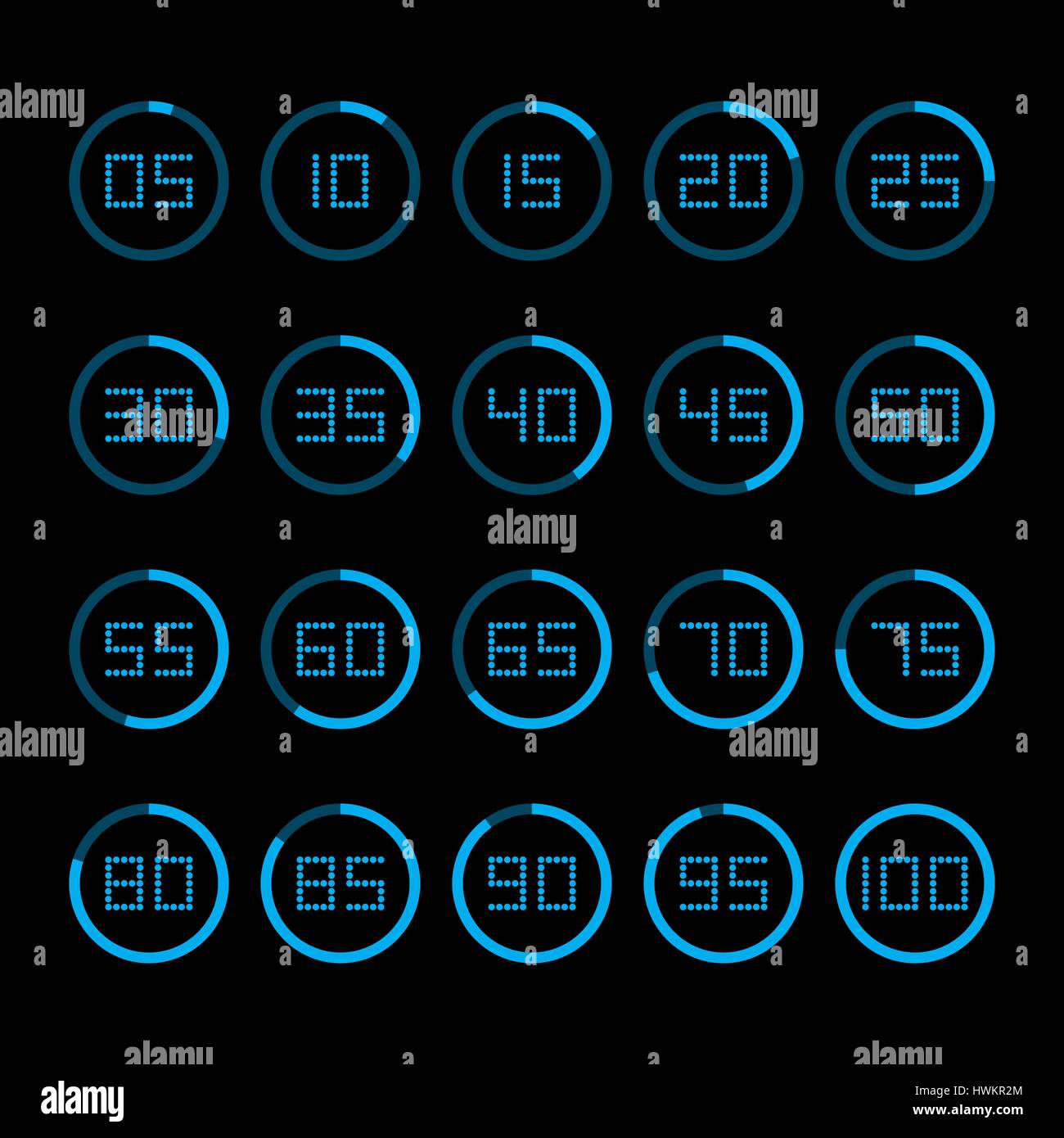 Digital countdown timer with five minutes interval Stock Vector Image ... Digital countdown timer with five minutes interval Stock Vector Image ...