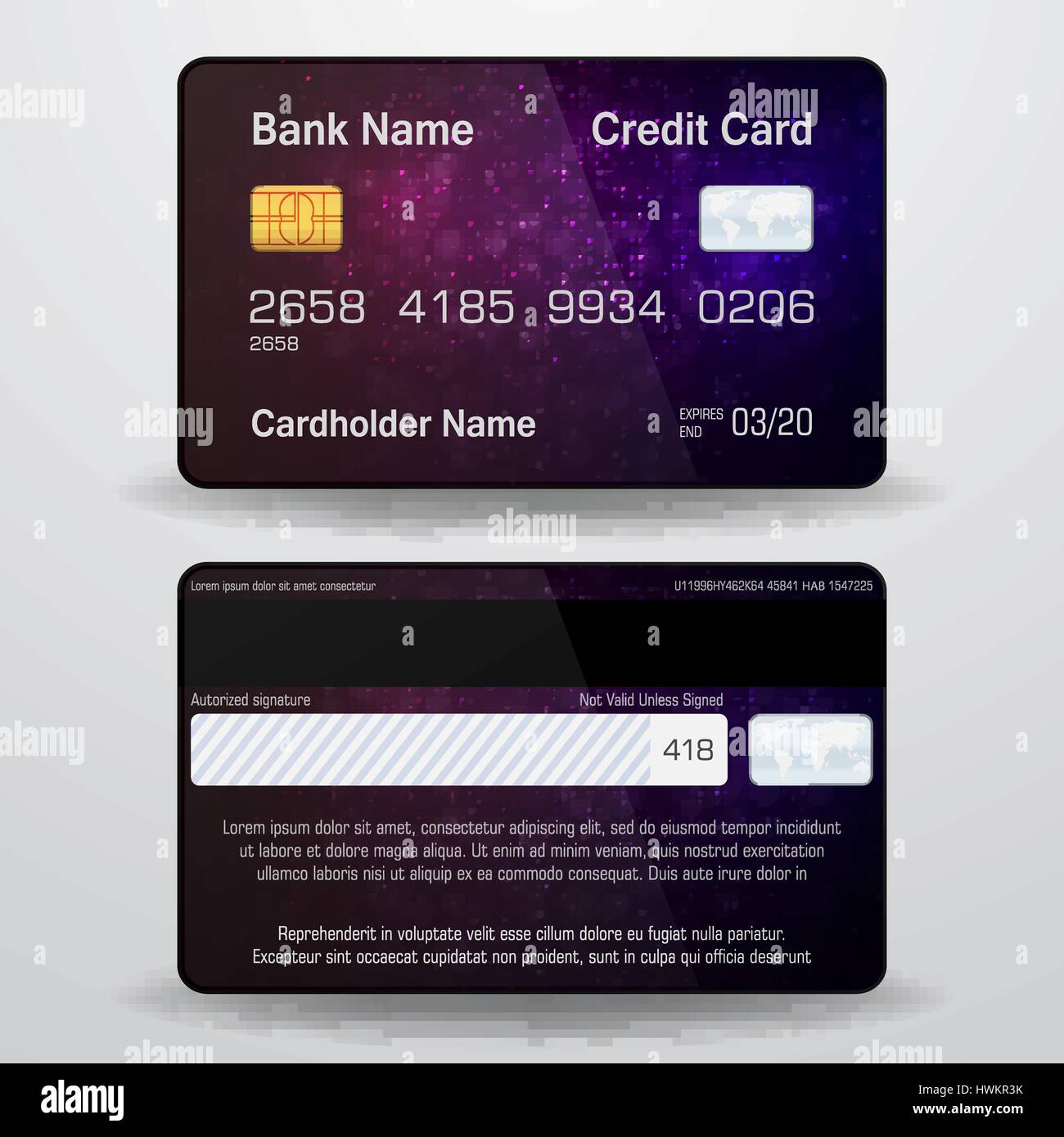 Back of credit card realistic Stock Vector Images - Alamy