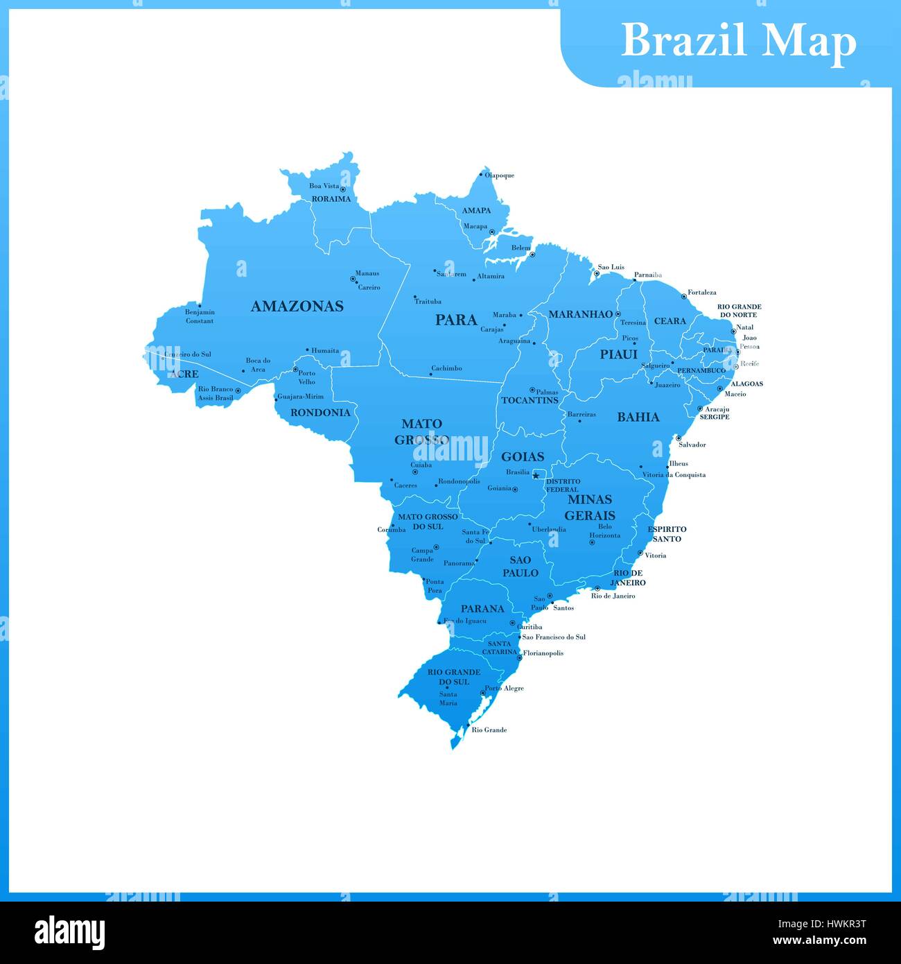 Brazil Map States And Cities