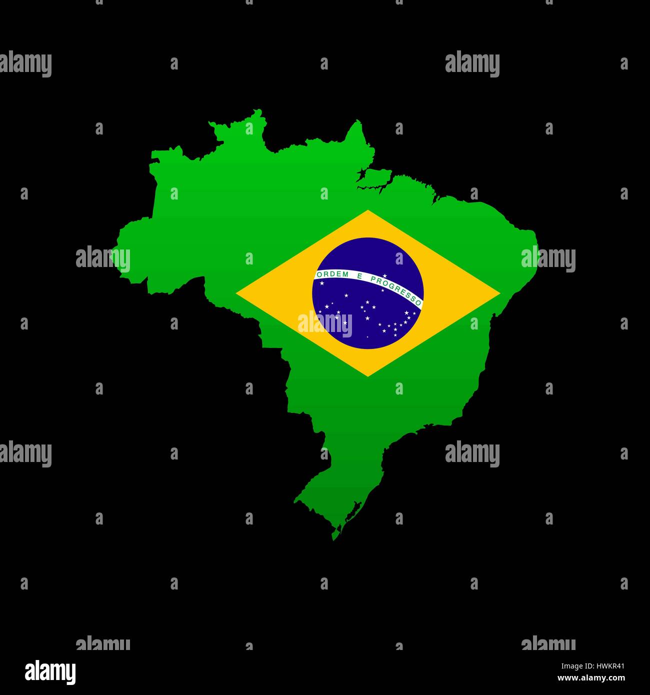 The detailed map of the Brazil with flag Stock Vector Image & Art - Alamy