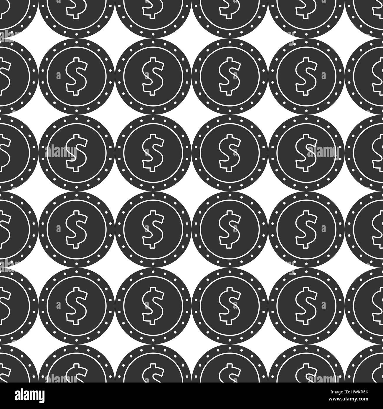 Seamless pattern from dollar coin. Background from money symbol, icon ...
