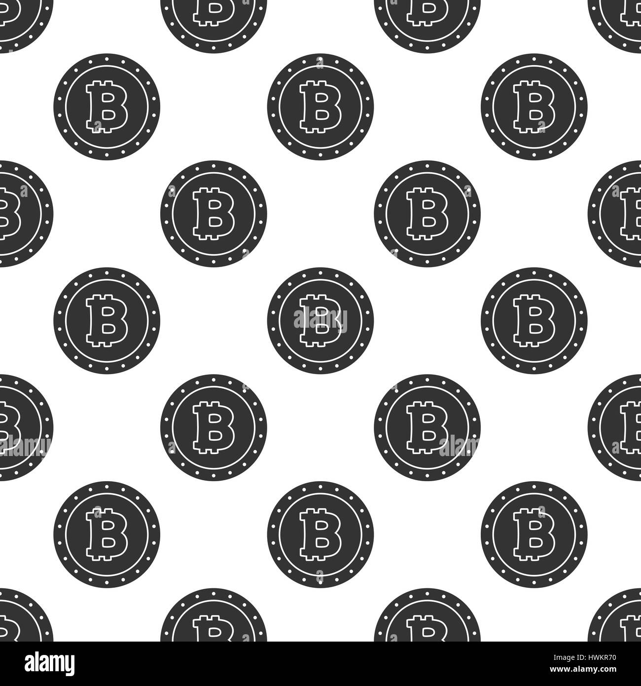 Seamless Pattern From Bitcoin Coin Background From Cryptocurrency Symbol Icon Stock Vector