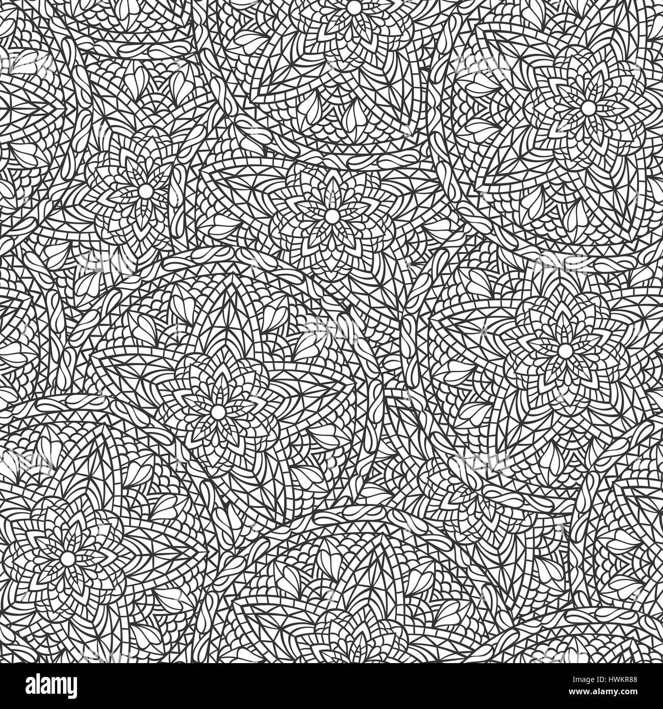 Repetitive pattern of elegant flowers Black and White Stock Photos ...