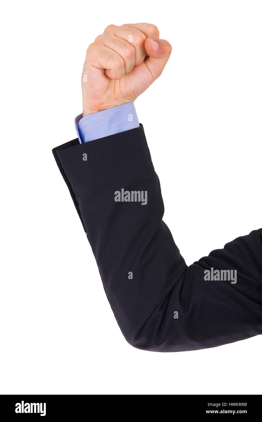 Businessman arm with clenched fist Stock Photo - Alamy