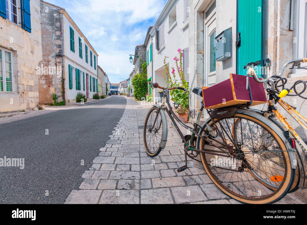 Street in Ars en Re Stock Photo - Alamy