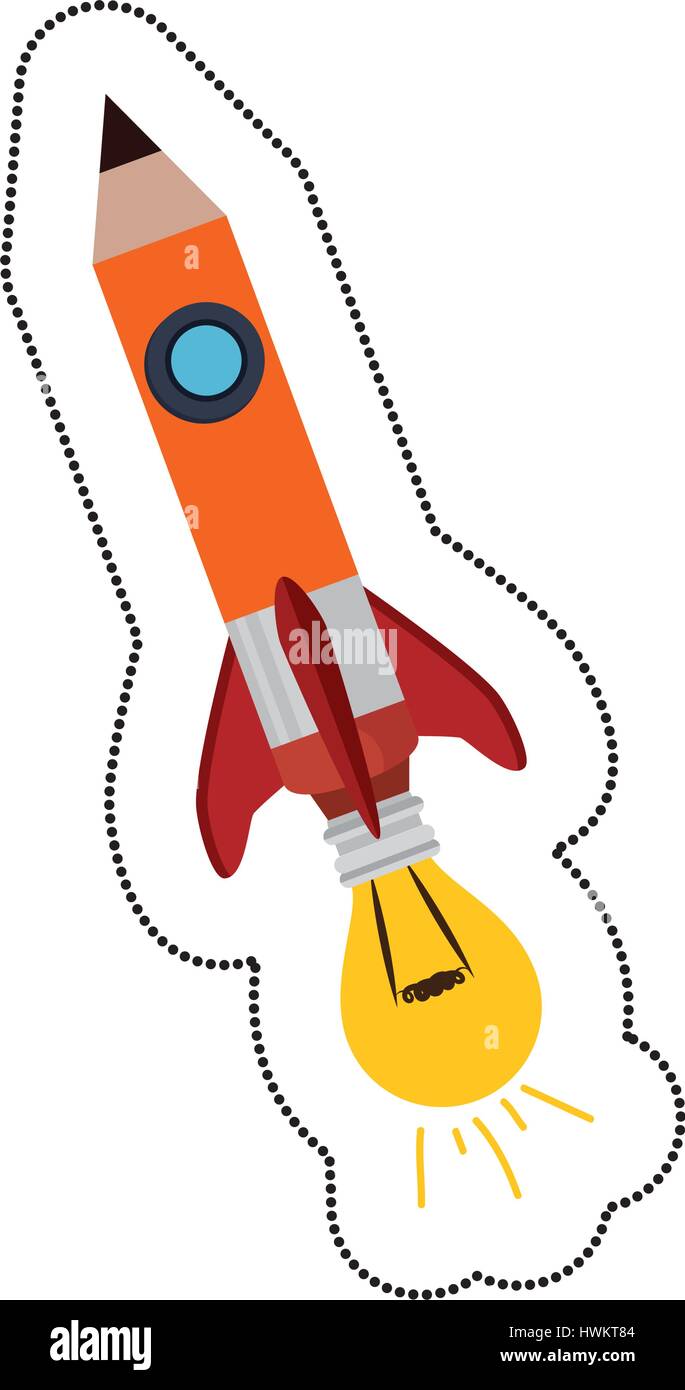 rocket pencil isolated icon vector illustration design Stock Vector ...