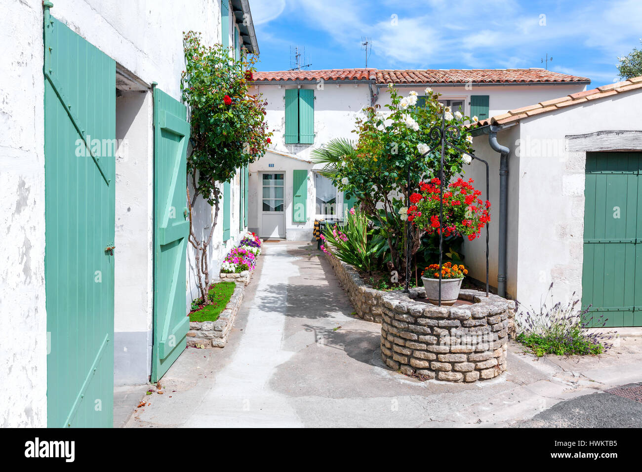 Alley in Ars en Re Stock Photo - Alamy