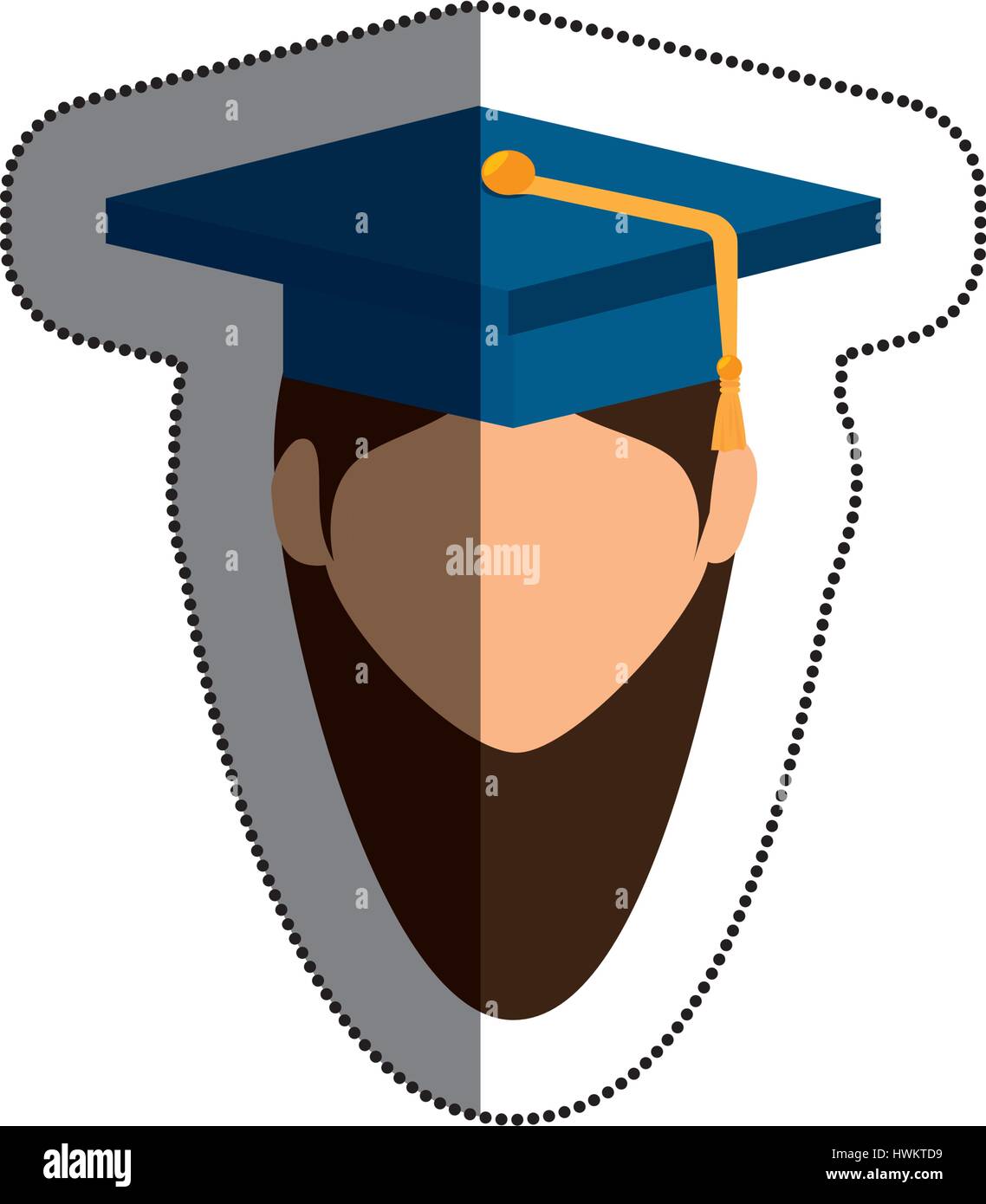 student avatar with graduation hat isolated icon vector illustration ...