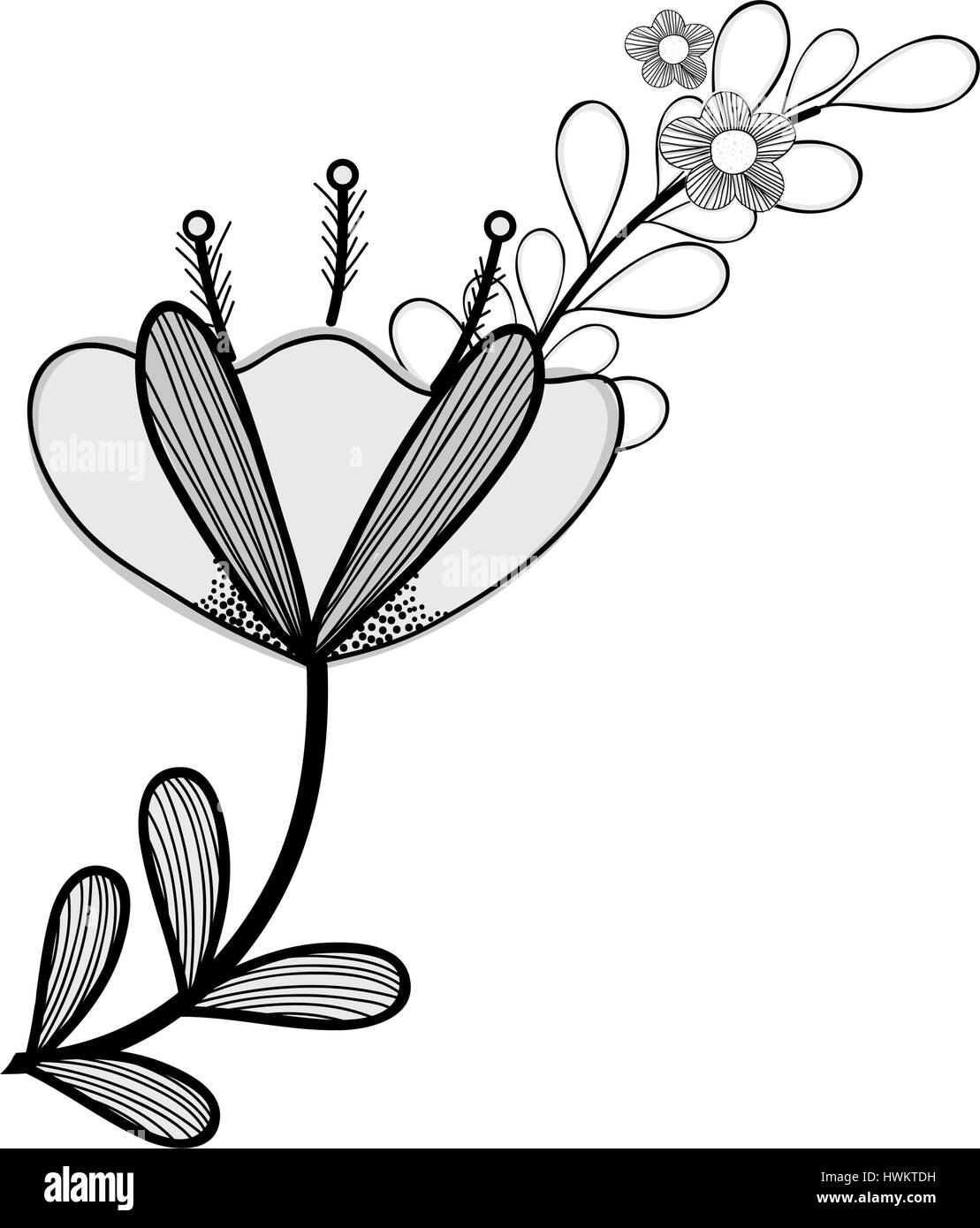 branch flower decoration design Stock Vector Image & Art - Alamy