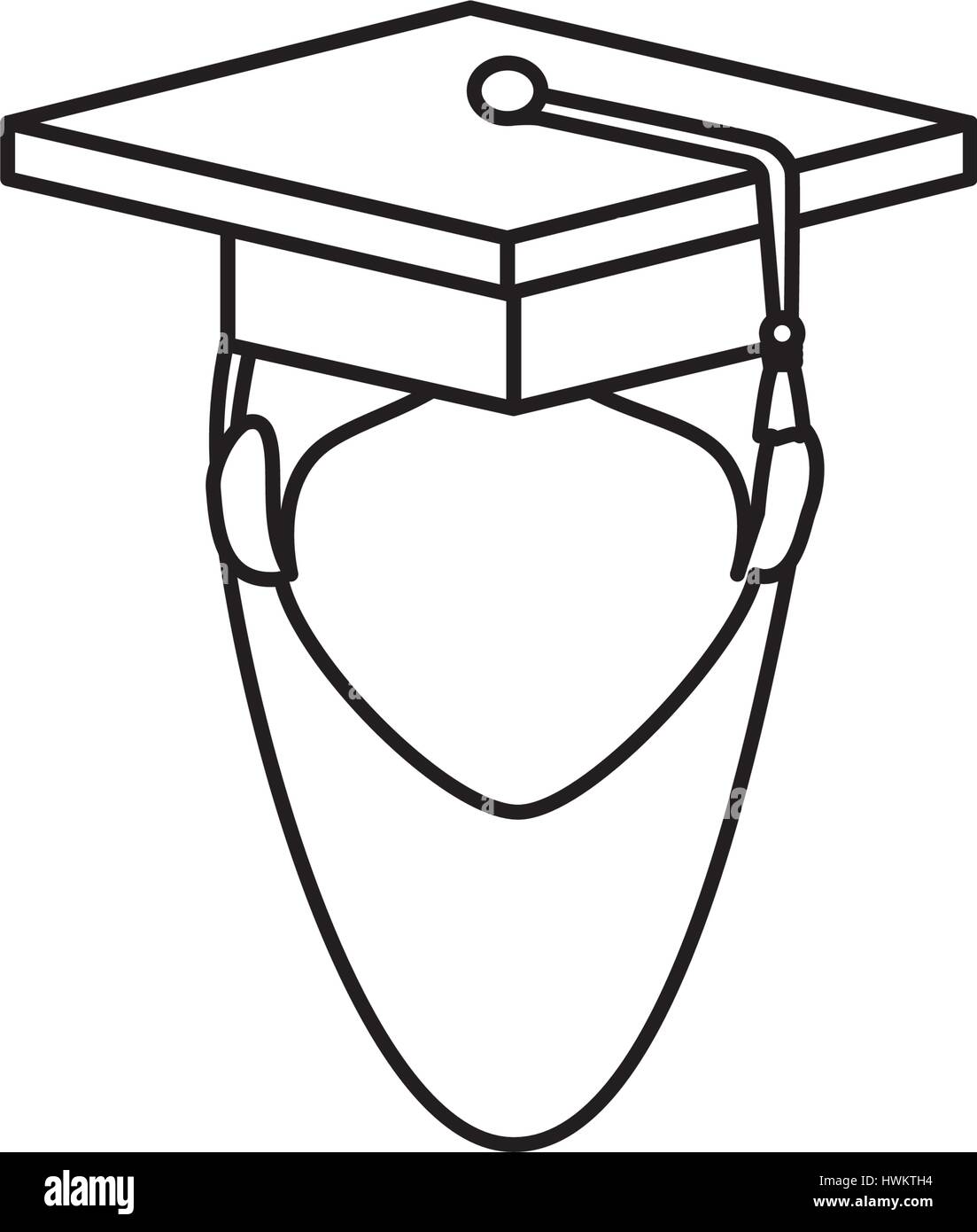 student avatar with graduation hat isolated icon vector illustration ...