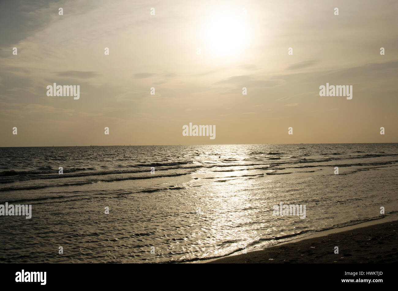 View landscape and seascape of andaman sea at Bangsaen Beach with water ...