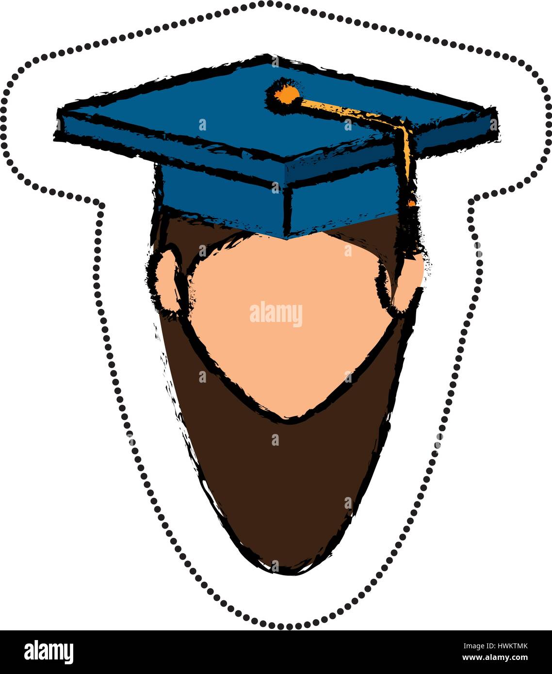 student avatar with graduation hat isolated icon vector illustration ...