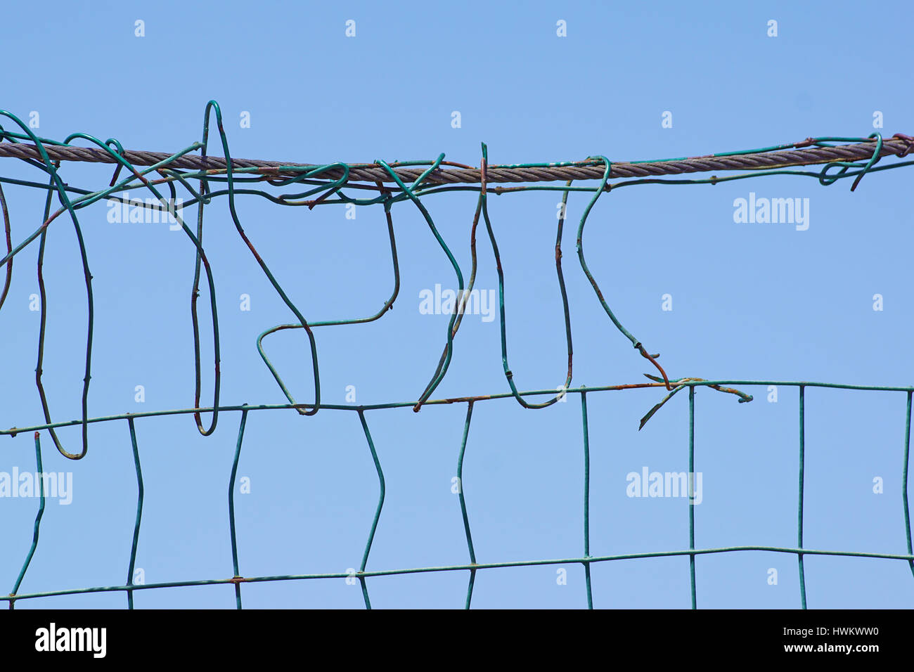 damaged wire mesh Stock Photo - Alamy