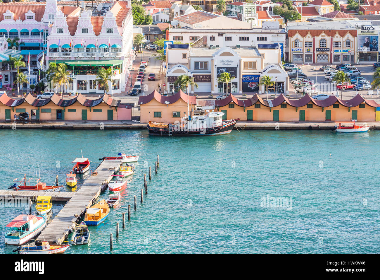Colorful buildings in Oranjestad on the island of Aruba Stock Photo - Alamy