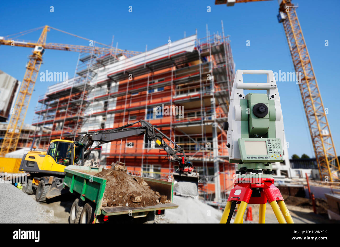 surveying instrument inside construction site Stock Photo - Alamy