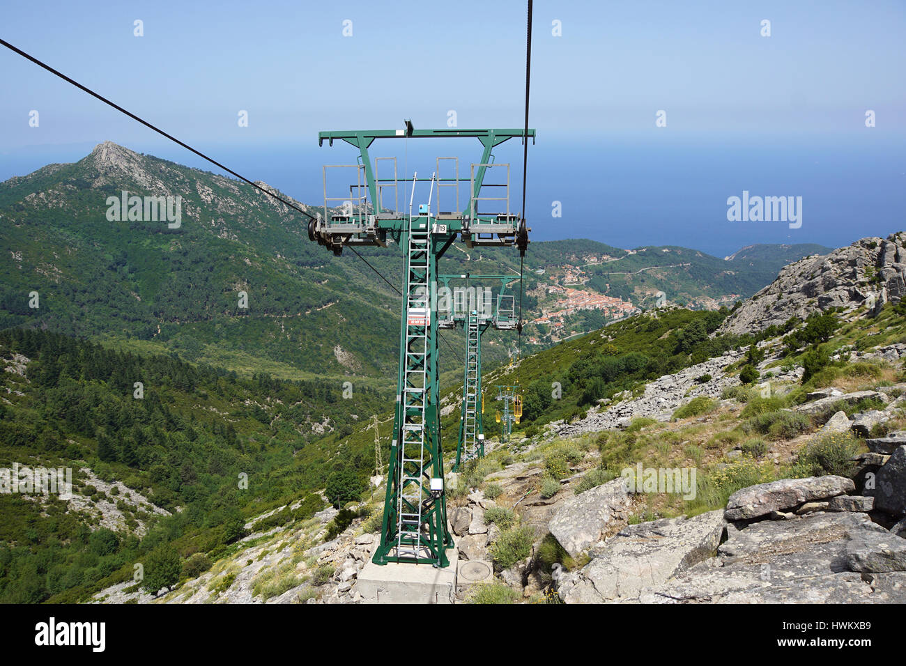 ropeway on the mountain Stock Photo - Alamy