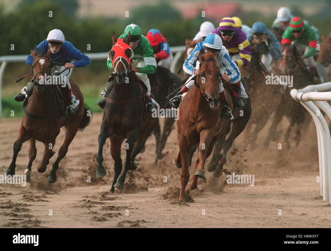 ALL WEATHER RACING (SOUTHWELL) BEND SHOT 12 September 1994 Stock Photo ...