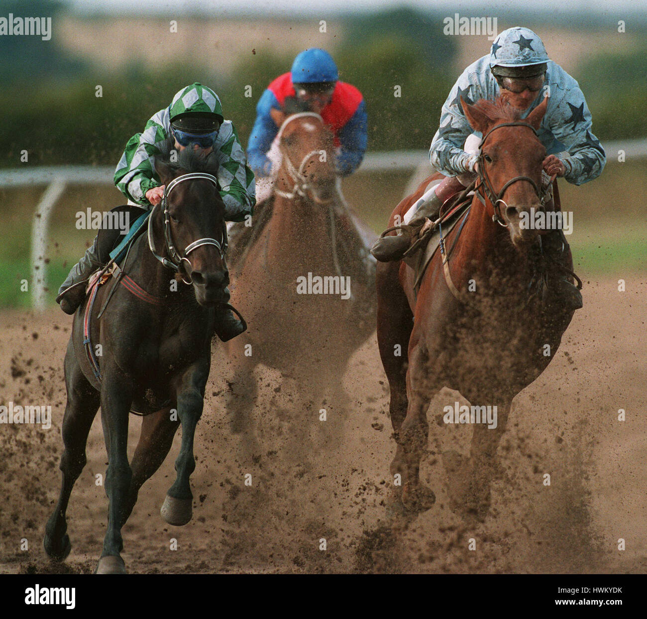 ALL WEATHER RACING (SOUTHWELL) BEND SHOT 12 September 1994 Stock Photo ...