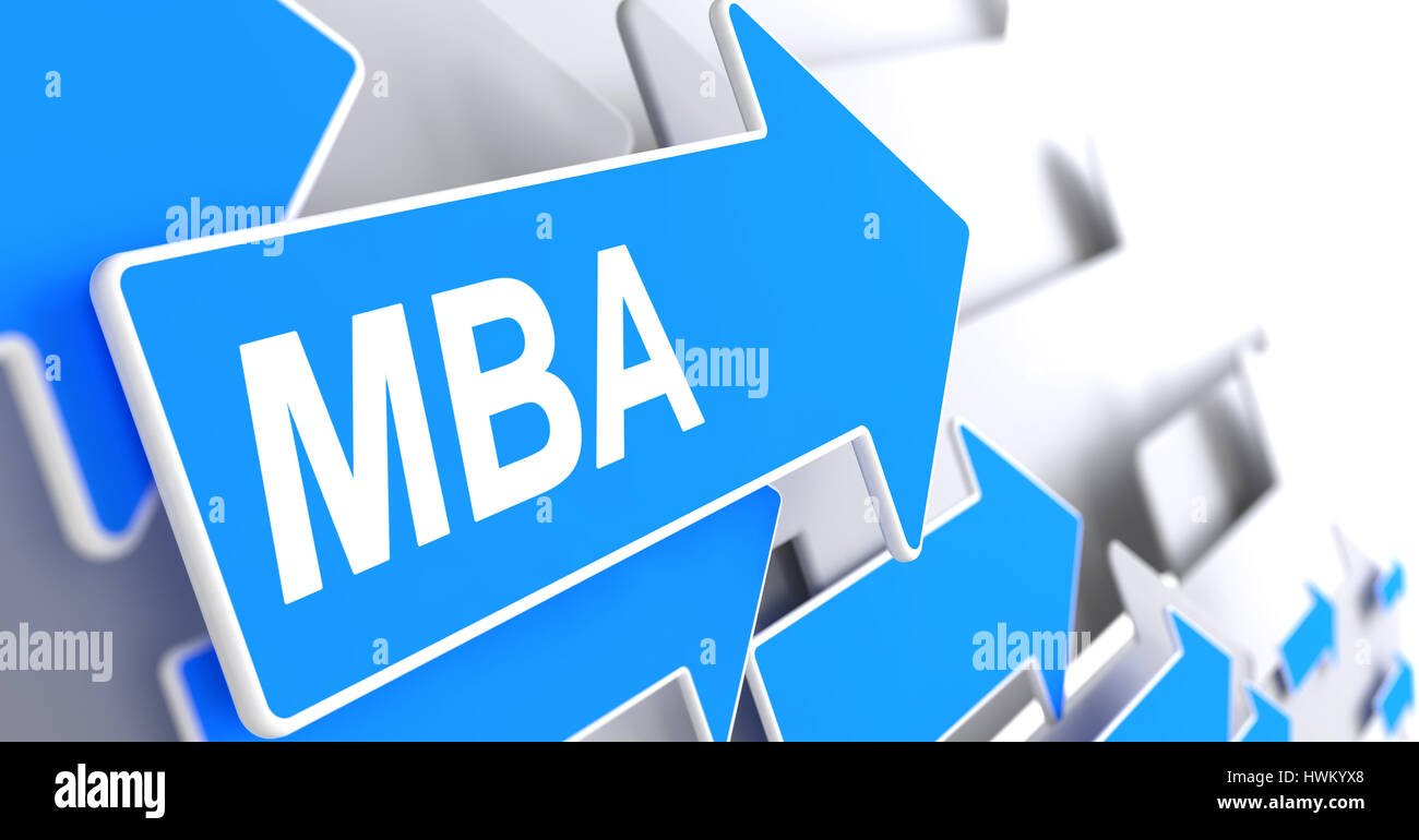 MBA - Label on Blue Pointer. 3D Stock Photo - Alamy