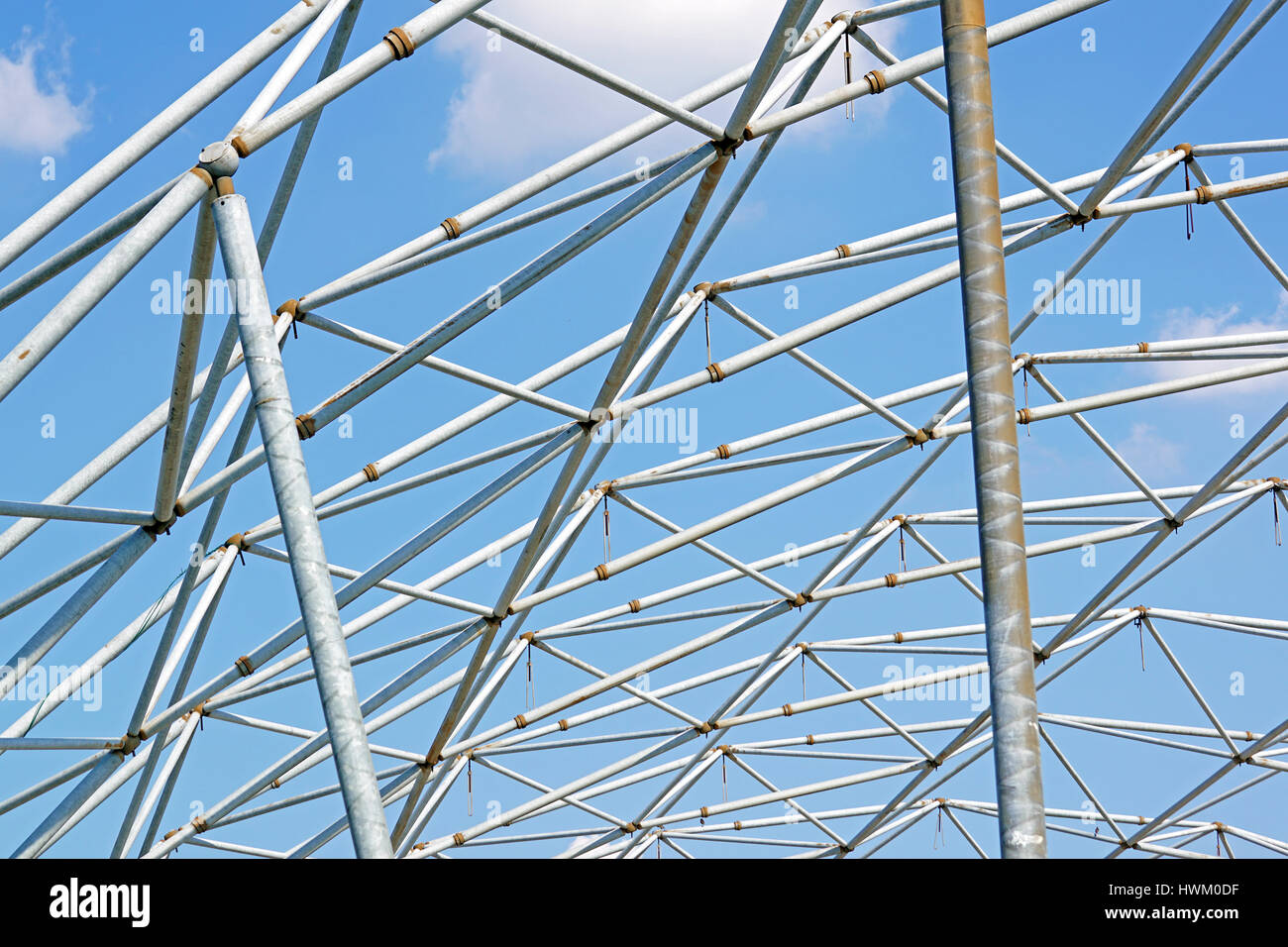 metal structure with blue sky background Stock Photo - Alamy