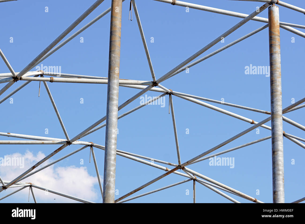 metal structure with blue sky background Stock Photo - Alamy