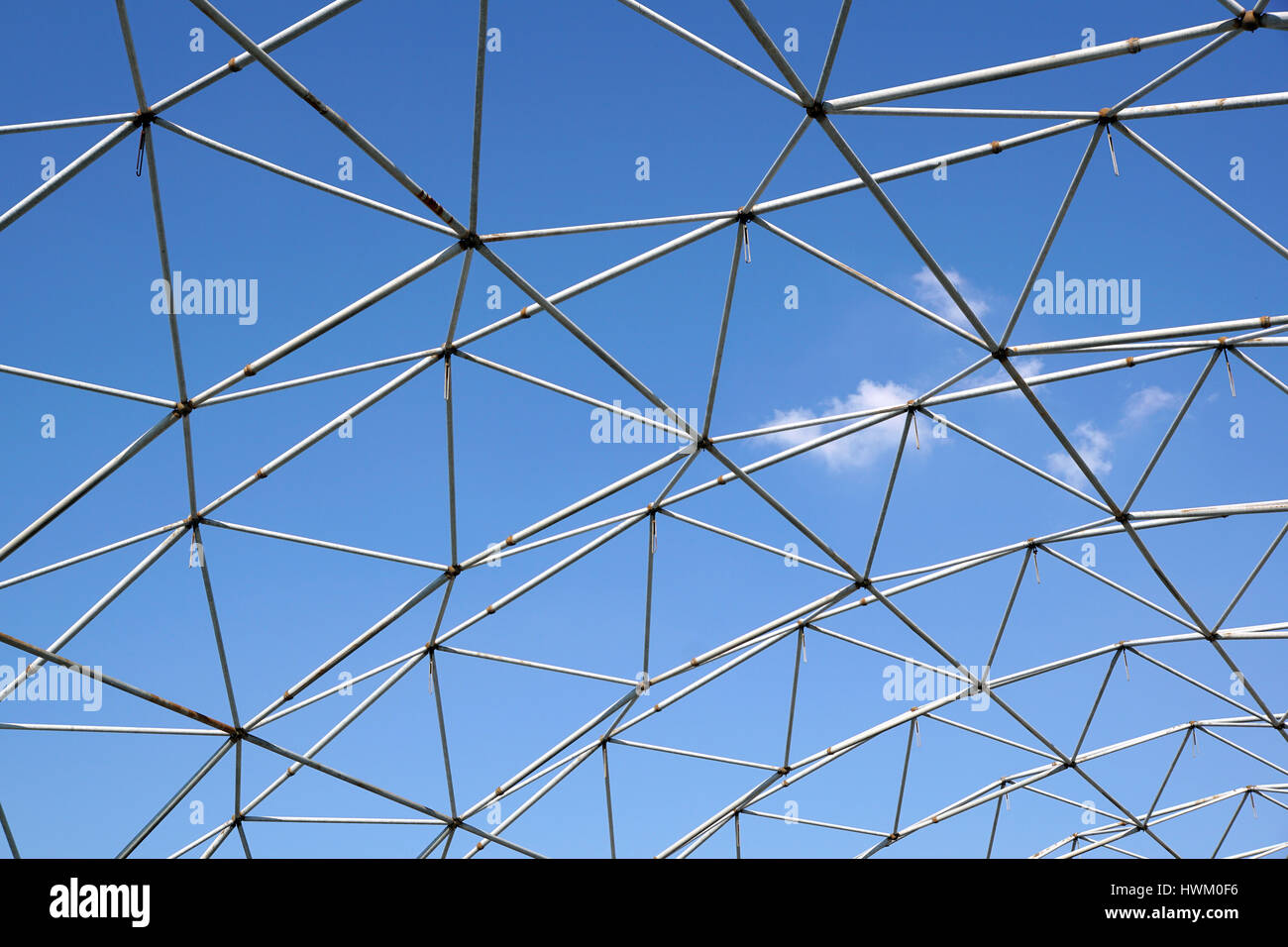 metal structure with blue sky background Stock Photo - Alamy