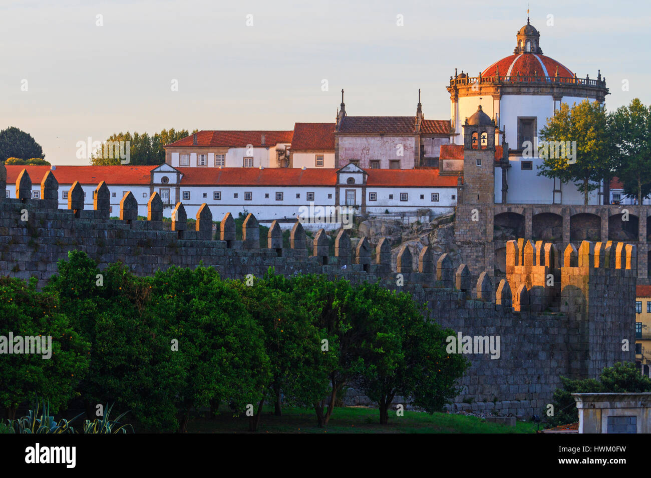 medieval castle and orange trees,Portugal, imperial style, Western ...