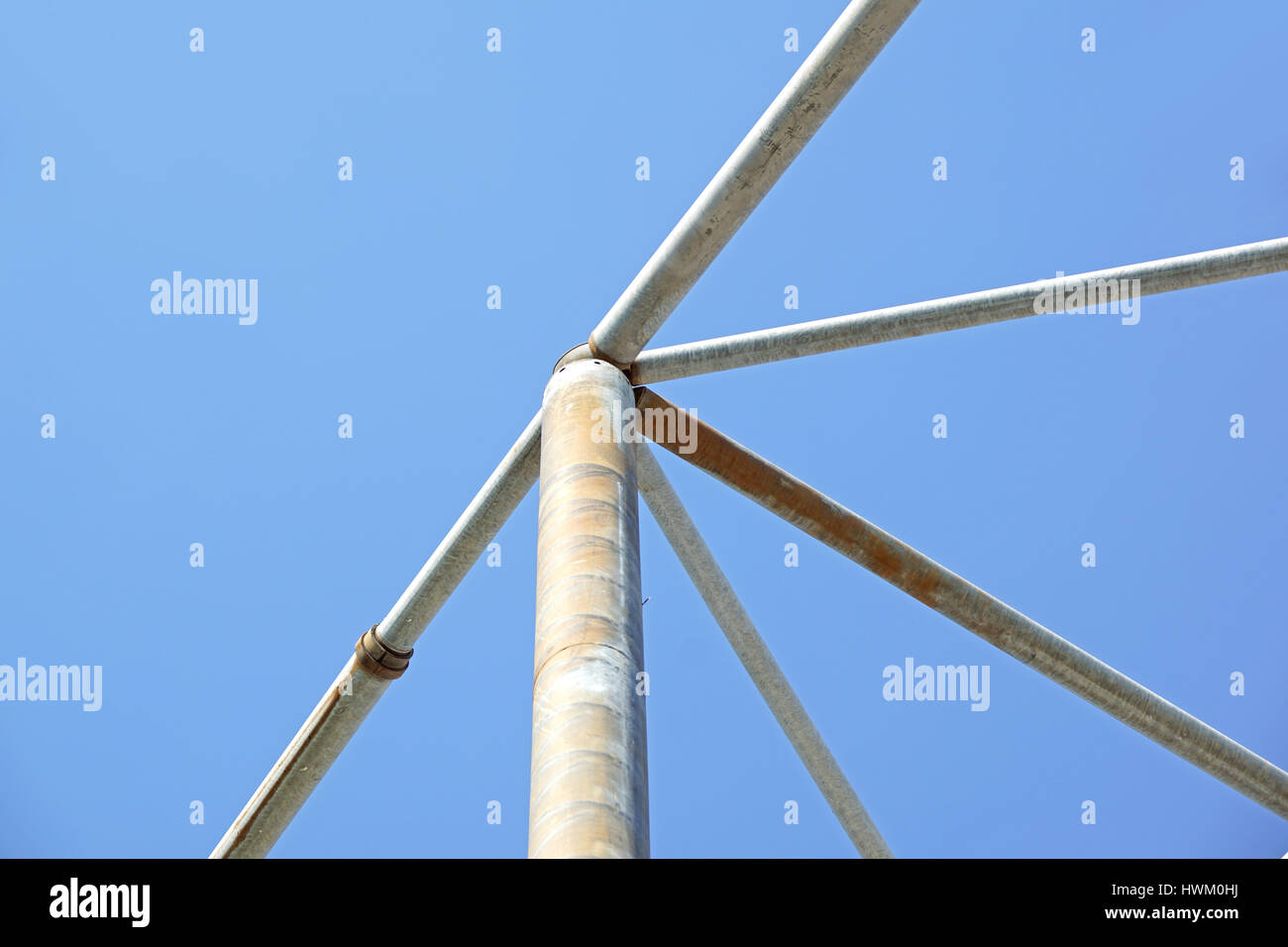 metal structure with blue sky background Stock Photo - Alamy