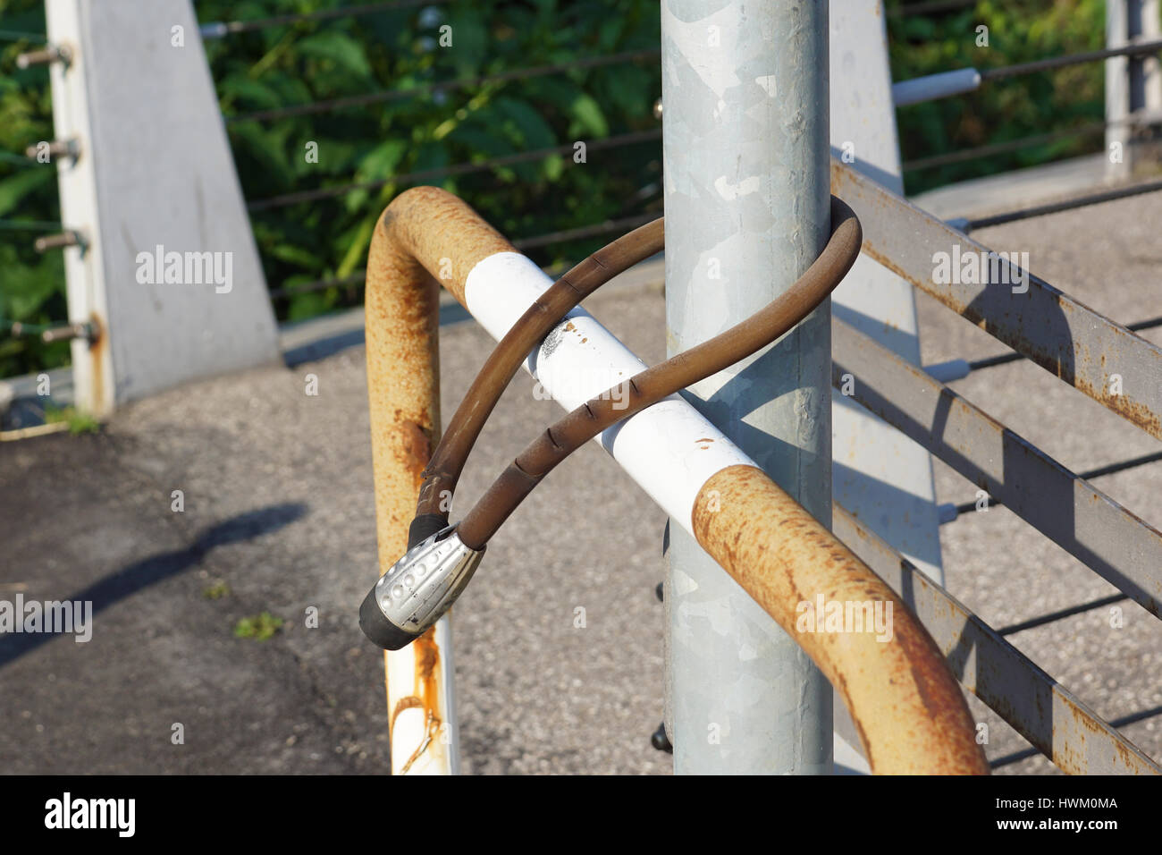padlock on a pole Stock Photo - Alamy