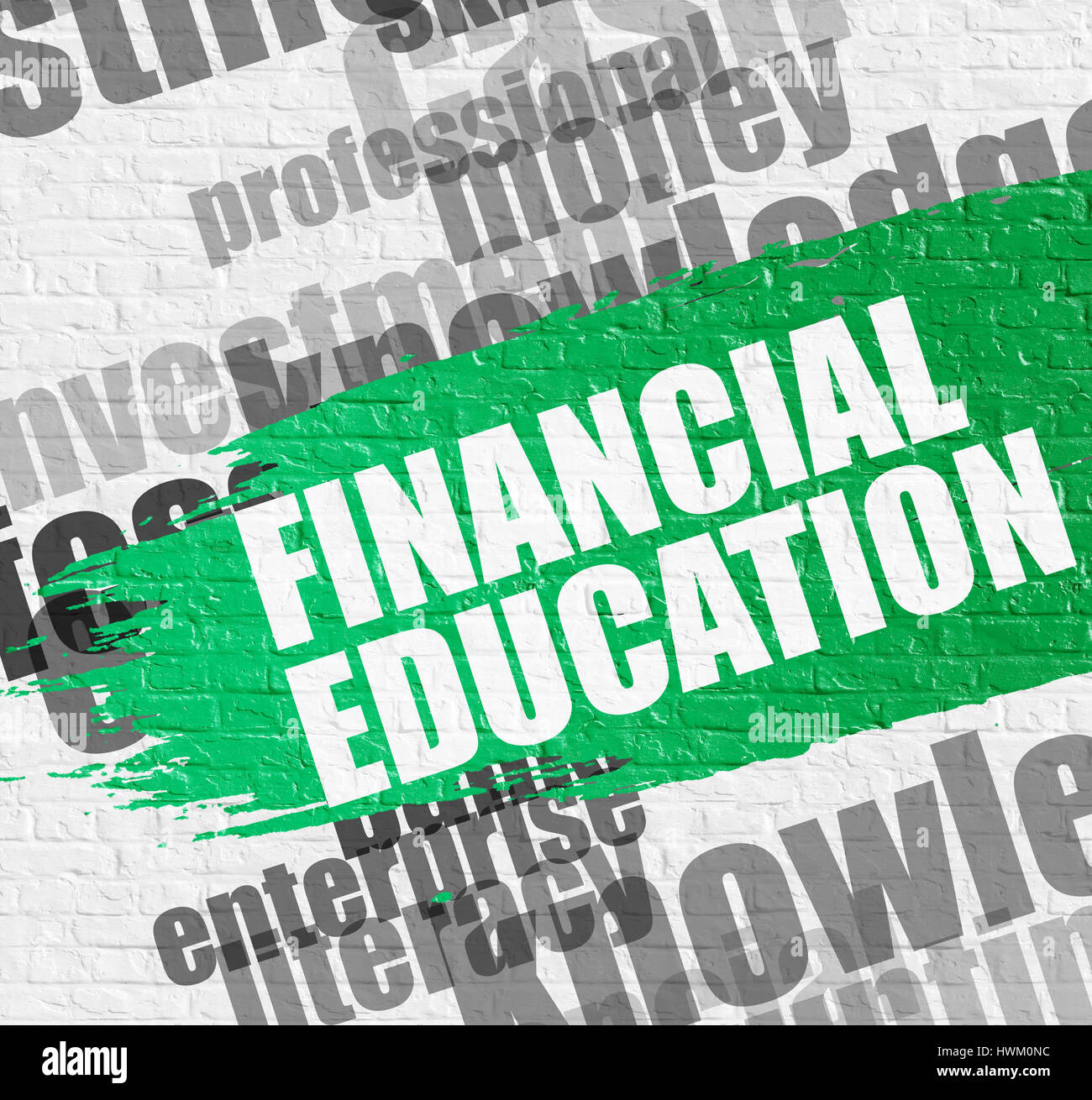 Financial Education on the Brickwall Stock Photo - Alamy